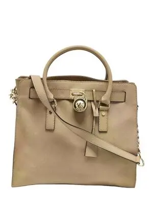 Michael Kors Hamilton North South Leather Tote Bag - Neutrals