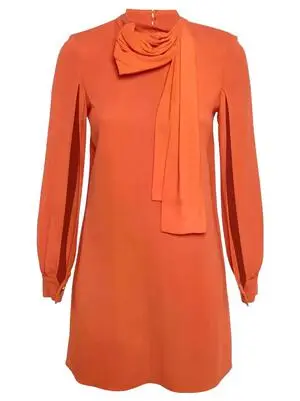 Elisabetta Franchi Draped Neck Mini Dress - Orange