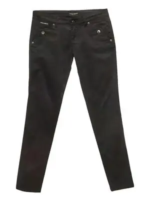 Dolce & Gabbana Cotton Skinny Trousers - Black