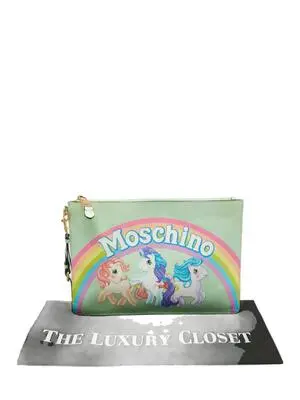 Moschino My Little Pony Zip Pouch Clutch Bag - Green