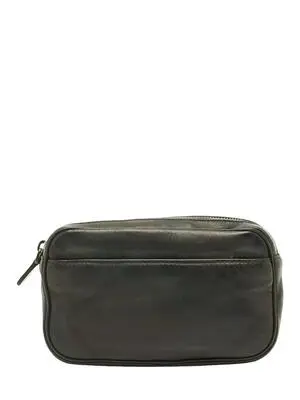 Bottega Veneta Convertible Leather Clutch - Black