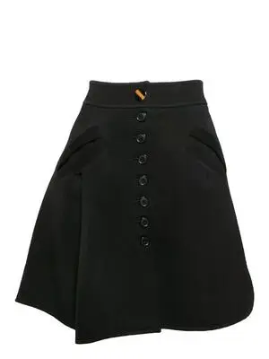 LOUIS VUITTON Button-up Knit Mini Skirt - Black