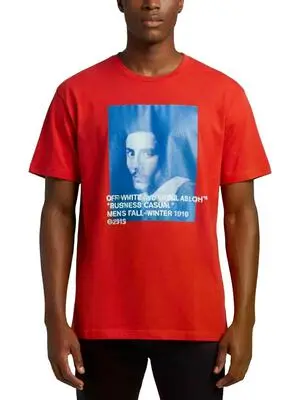 Off-White Bernini Graphic-print Cotton T-shirt - Red
