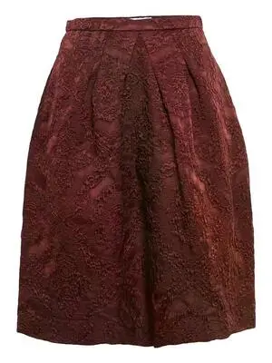 Dior Jacquard Flared Skirt - Red