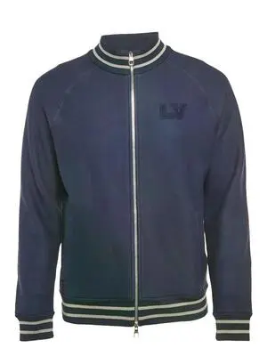 LOUIS VUITTON Logo Embroidered Zip-up Jacket - Blue