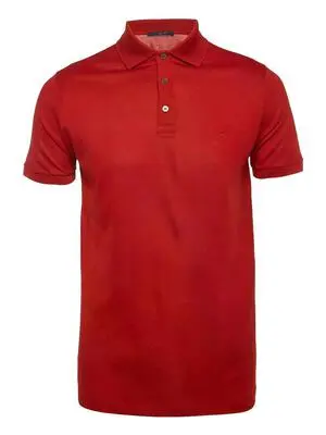 LOUIS VUITTON Embroidered-logo Polo Shirt - Red