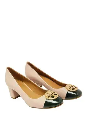 Tory Burch Chelsea Leather Heeled Pumps - Neutrals