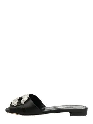 Manolo Blahnik Pralina Crystal-buckle Sandals - Black