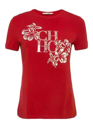 Carolina Herrera Embroidered T-shirt - Red
