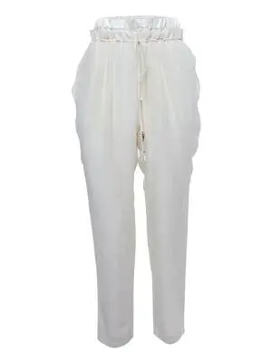 Roberto Cavalli Chiffon Cropped Trousers - Neutrals
