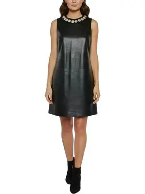 Alice + Olivia Mini Coley Pearl-embellished Dress - Black
