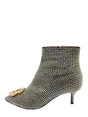 Moschino Embellished Dollar-sign Ankle Boots - Silver