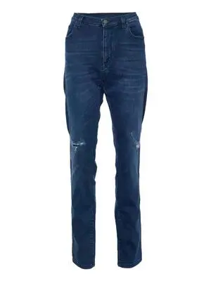 Versace Distressed Slim-fit Jeans - Blue