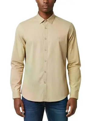 Burberry Logo Embroidered Shirt - Neutrals