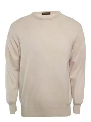 Loro Piana Beige Cashmere Crew Neck Sweater - Neutrals