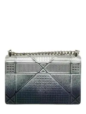 Dior Medium Diorama Microcannage Shoulder Bag - Silver