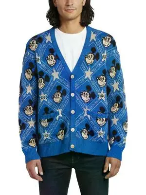 Gucci X Disney Mickey Mouse Jacquard Knit Cardigan - Blue