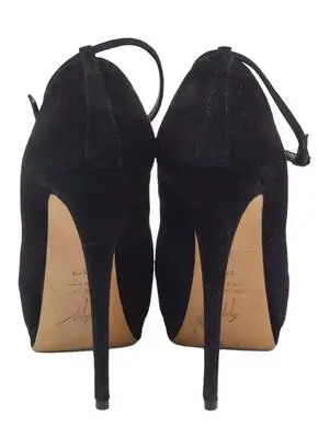 GIUSEPPE ZANOTTI Crystal-embellished Peep-toe Platform Pumps - Black