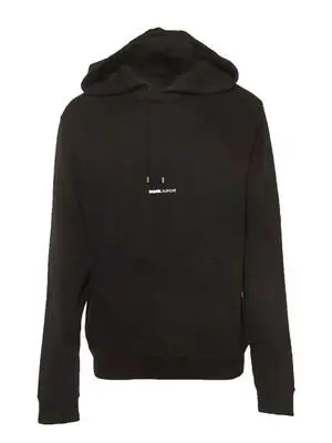 Saint Laurent Logo-print Hoodie - Black
