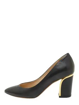 Chloé Pointed Toe Block Heel Pumps - Black