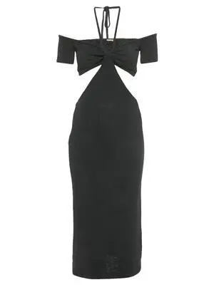 Cult Gaia Halterneck Cotton Midi Dress - Black