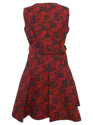 Carolina Herrera Jacquard Belted Mini Dress - Red