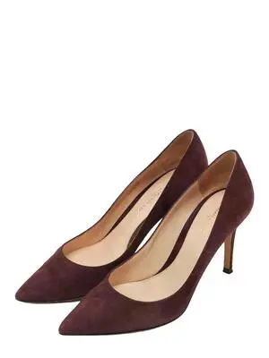 GIANVITO ROSSI Gianvito Rossi Burgundy Red Pointed Toe High Heel Pumps Red