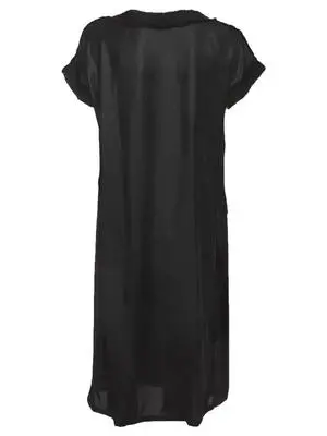 Bottega Veneta Short Sleeve Midi Dress - Black
