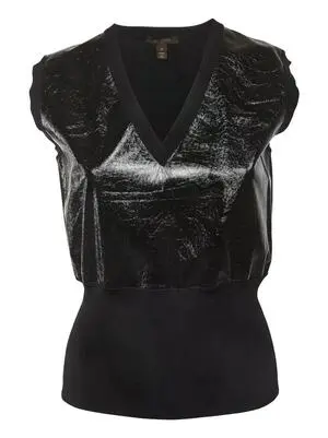 LOUIS VUITTON V-neck Knit Blouse - Black