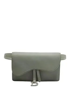 Dior Saddle Leather Belt Bag - Grey