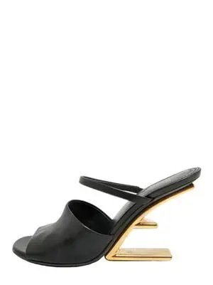 Fendi Sculpted Wedge Sandals - Black