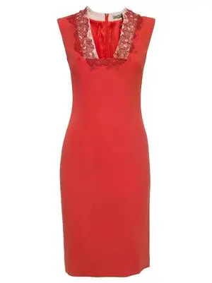 Bottega Veneta Sleeveless Midi Dress - Red