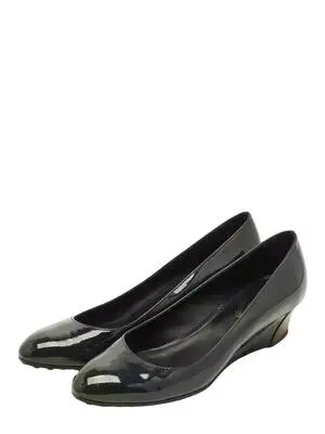 TOD'S Leather Wedge Pumps - Blue