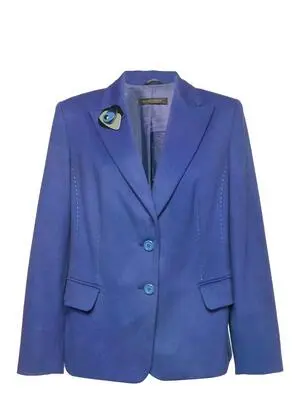 Marina Rinaldi Felt Single-breasted Blazer - Blue