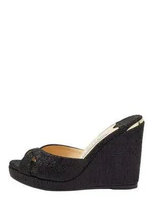 JIMMY CHOO Almer Wedge Sandals - Black