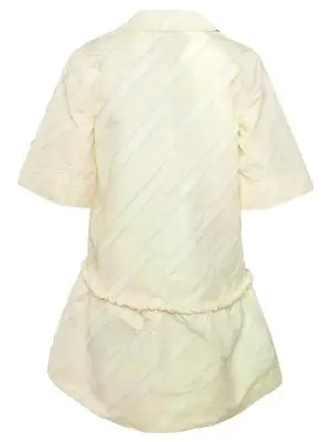 GANNI Striped Mini Dress - Neutrals