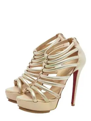 CHRISTIAN LOUBOUTIN Romaine Cage Sandals - Neutrals