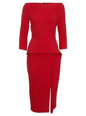 Roland Mouret Peplum Midi Dress - Red