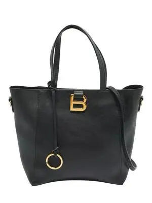 Balenciaga Small Hourglass Leather Tote Bag - Black