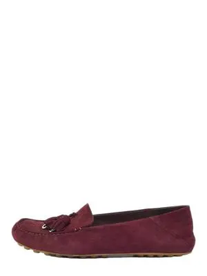 Loro Piana Suede Tassel Detail Loafers - Red