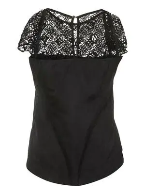 LOUIS VUITTON Lace Cap-sleeve Top - Black