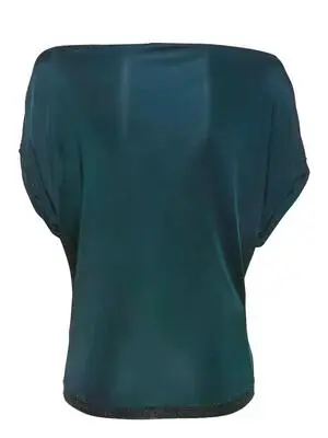 Missoni Jersey Boat Neck Top With Glitter Effect - Blue