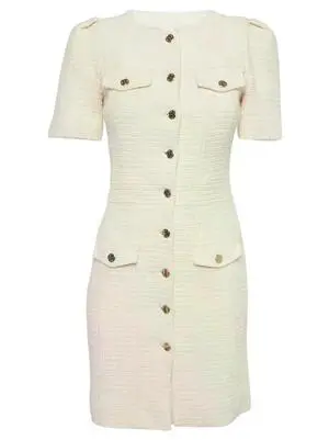 Maje Tweed Sheath Dress - White