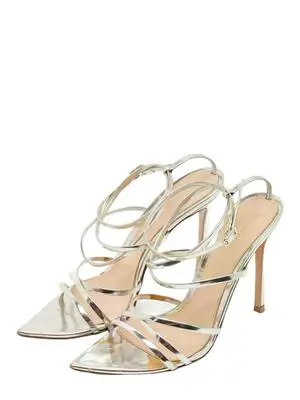 GIANVITO ROSSI Ettie Ankle-strap Stiletto Sandals - Silver