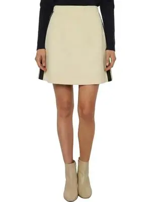 Burberry Mini A-line Skirt With Side Stripe Detail - Neutrals