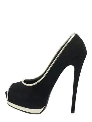 GIUSEPPE ZANOTTI Suede Peep-toe Pumps - Black