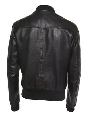 Dolce & Gabbana Leather Zip-front Jacket - Black