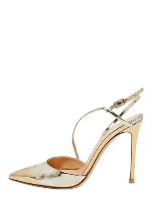 GIANVITO ROSSI Pointed-toe Slingback Pumps - Silver