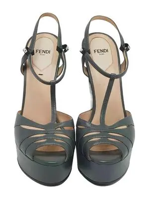 Fendi Platform T-strap Sandals - Grey