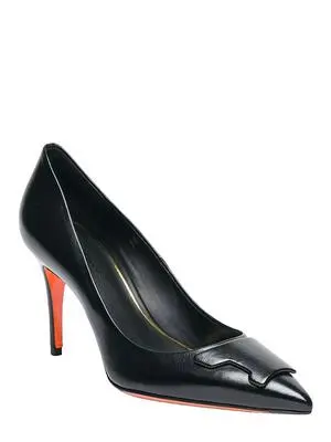 Santoni Patent Leather High-heel Pumps - Black